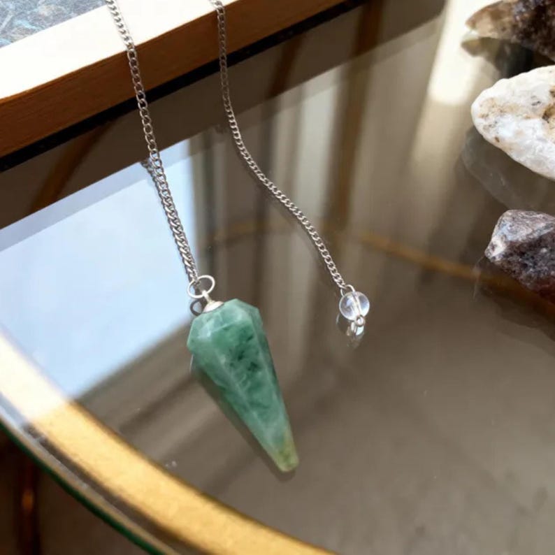 Buy Natural Green Fluorite Pendulum Dowsing Tool for Spiritual Healing ...