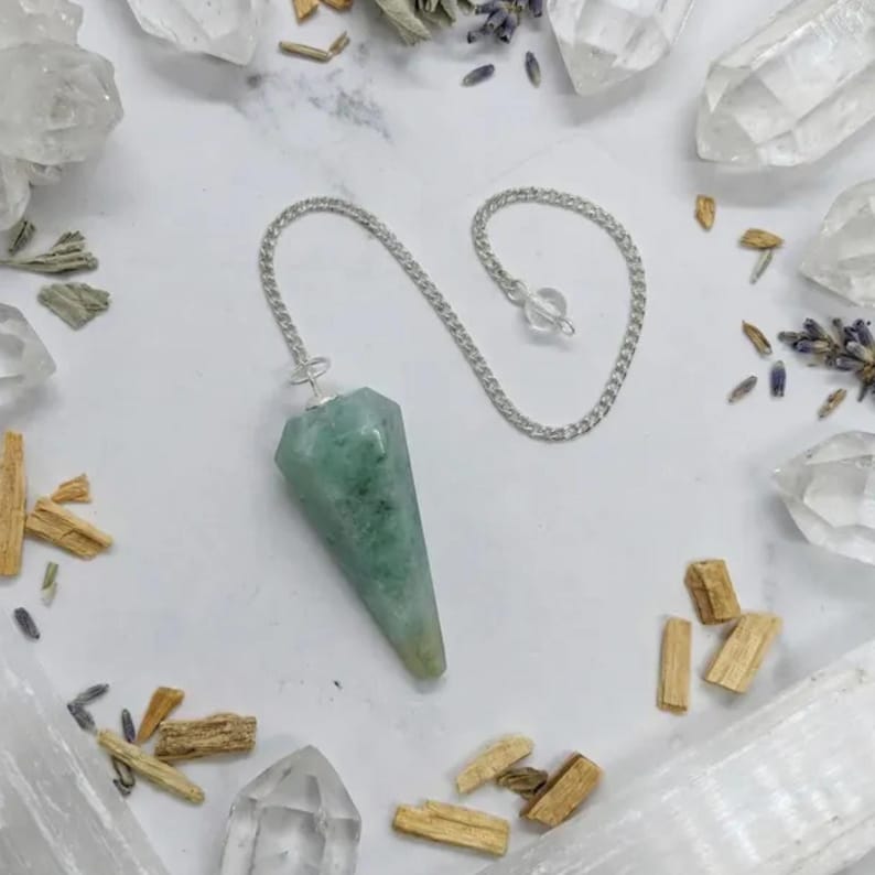 Buy Natural Green Fluorite Pendulum Dowsing Tool for Spiritual Healing ...