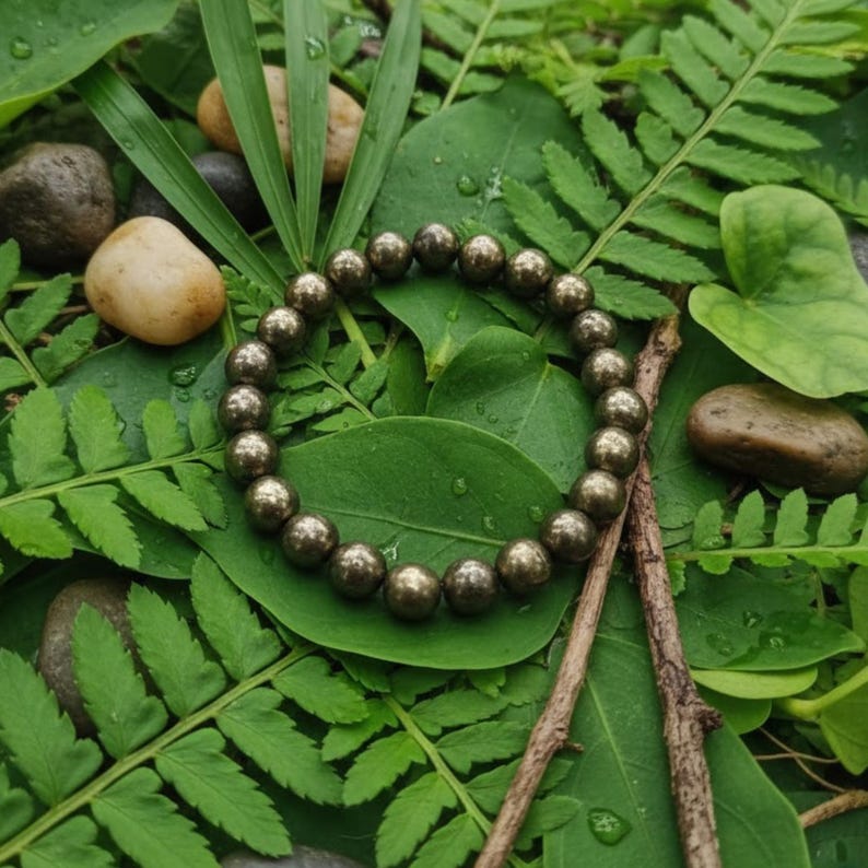 Buy Pyrite Bracelet With Certificate, Handmade Metallic Gold Pyrite Beads, Wealth & Protection ...