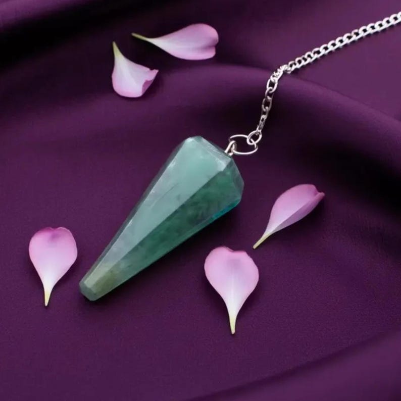 Buy Natural Green Fluorite Pendulum Dowsing Tool for Spiritual Healing ...