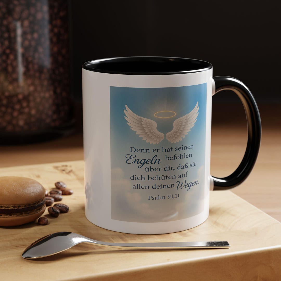 Psalm 91:11 Angel Wings Mug | Christian Coffee Cup | Guardian Angel Mug ...