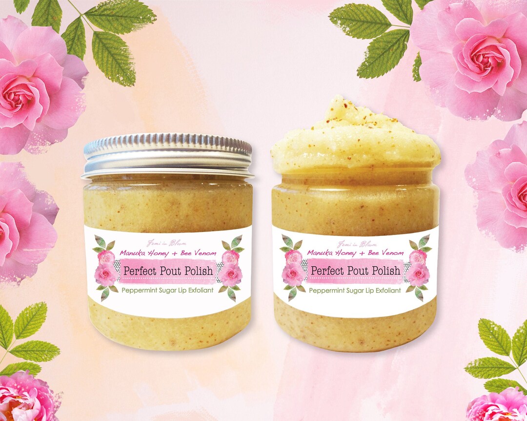 Organic Peppermint Sugar Lip Polish Exfoliator Scrub / Manuka Honey ...
