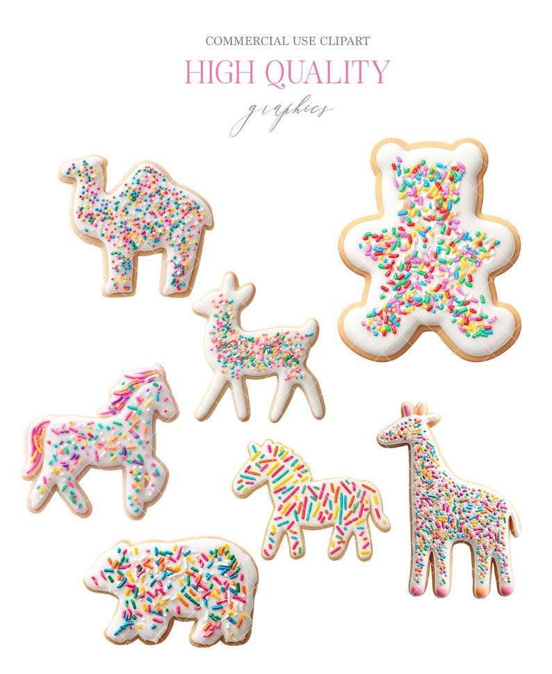 Frosted Animal Cookies Clipart: PNG Bundle (digital Download) - Etsy