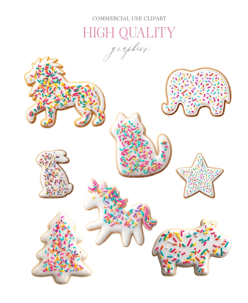 Frosted Animal Cookies Clipart: PNG Bundle (digital Download) - Etsy
