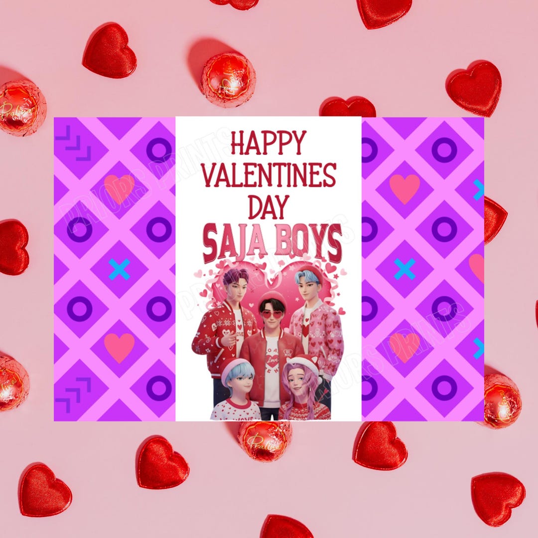 K-pop Demon Hunters Valentines Chocolate Bar Wrappers I Saja Boys I ...