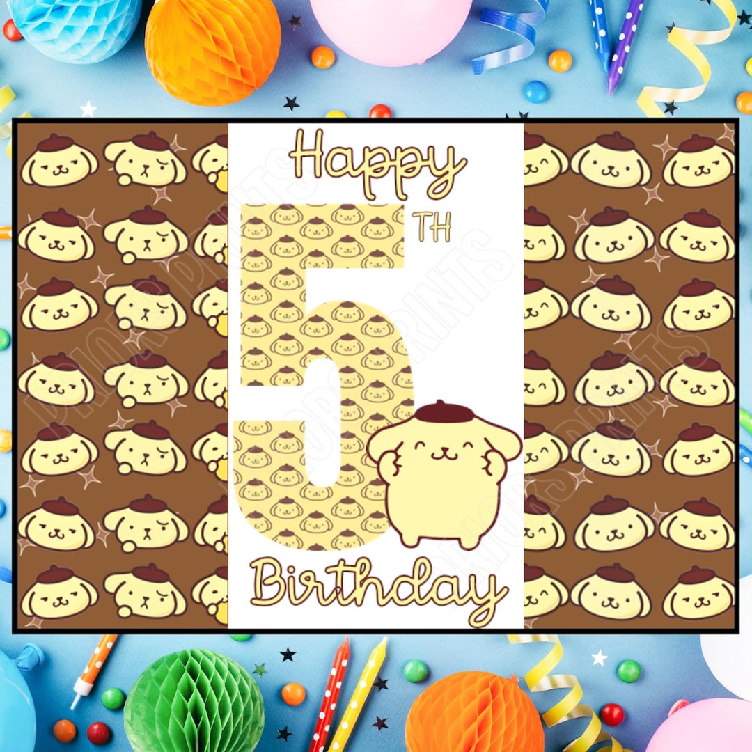Pompompurin Birthday Chocolate Bar Wrapper With Childs Age 5-20 Years ...