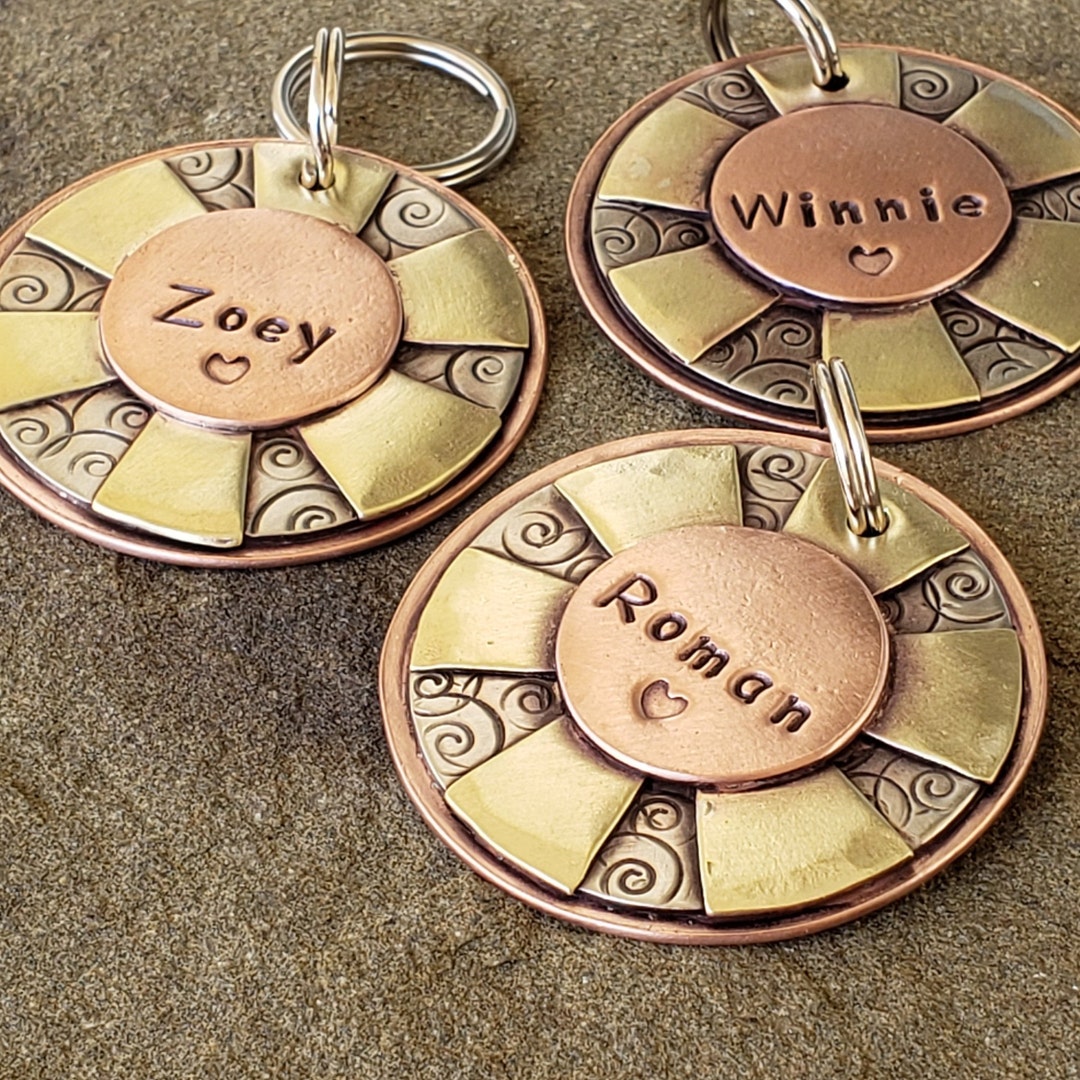 Dog ID Tag- Dog Tag- Pet Name Tag- Sun Dog ID Tag- Lots of Sunshine- XL ...