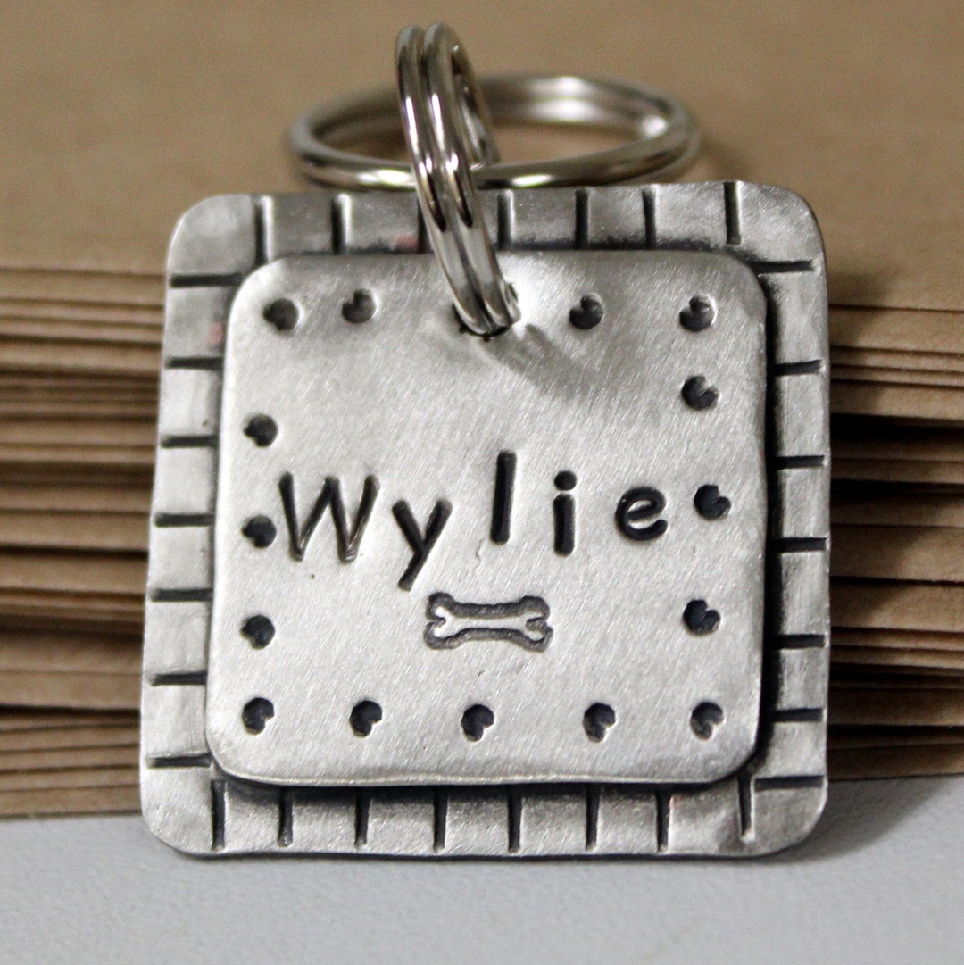 Custom Dog ID Tag- Mixed Metal for Dogs and Cats- Stubby - Etsy