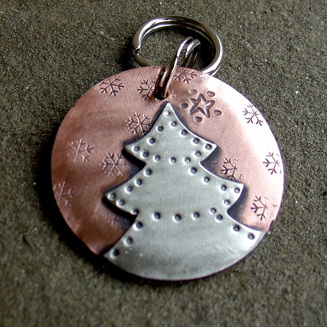 Chrismas Dog ID Tag- Christmas Tree - Etsy