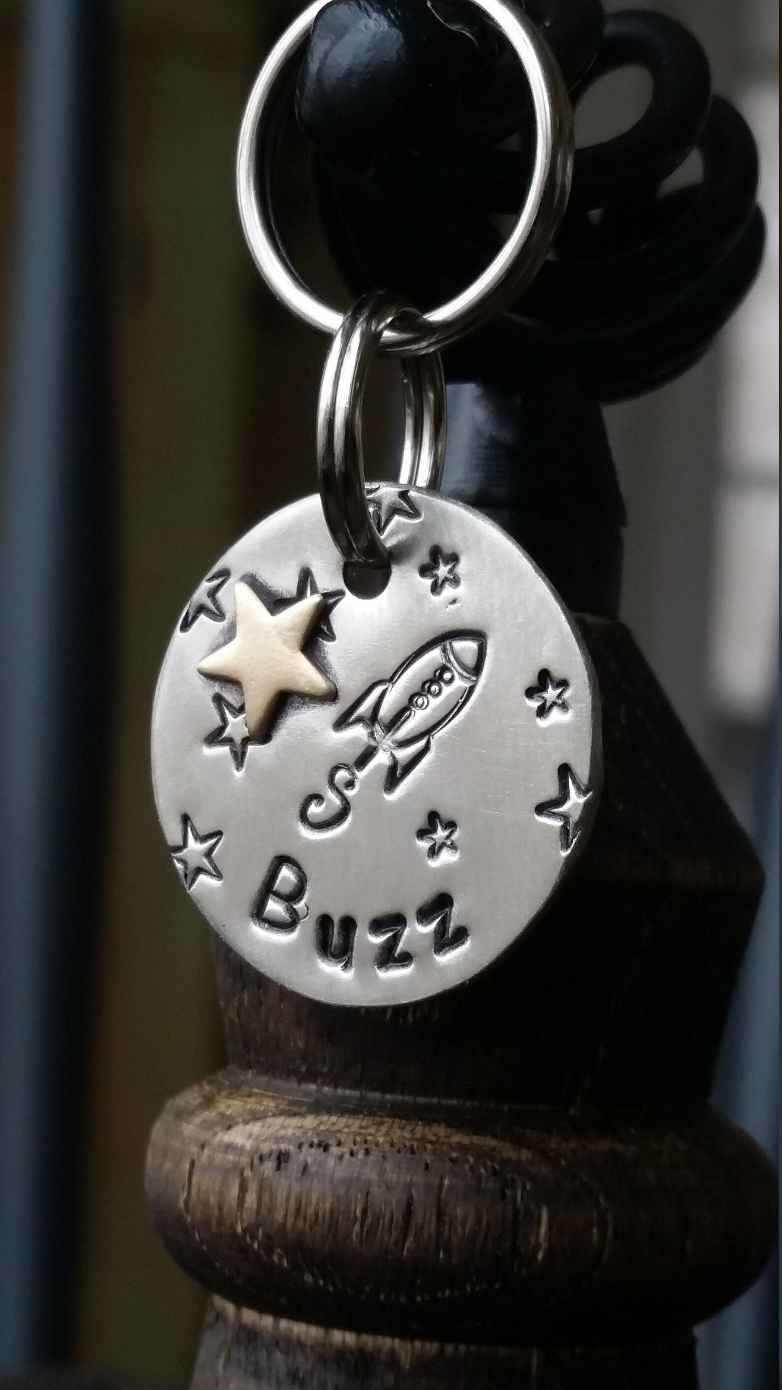Custom Dog Id Tag- Pet Tag With Rocket and Star- Comet- Pet Id Tag - Etsy