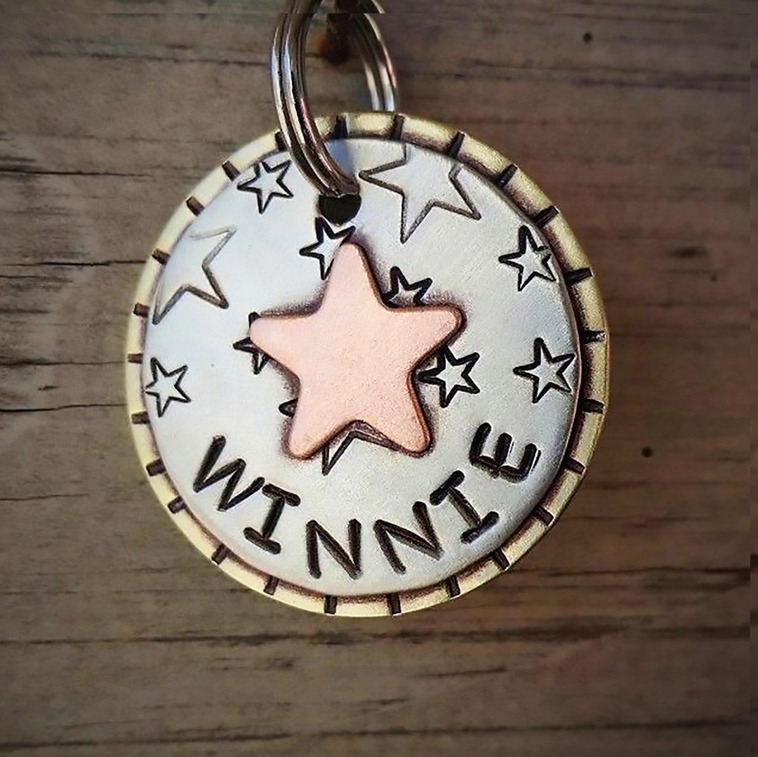 Pet ID Tag- Star Dog Tag- Dog Tag for Medium Dogs- Star Pet ID Tag- to ...