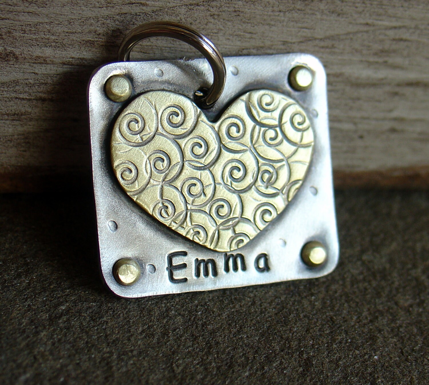 Custom Pet ID Tag- Personalized Mixed Metal Tag for Dogs- the Charlie ...