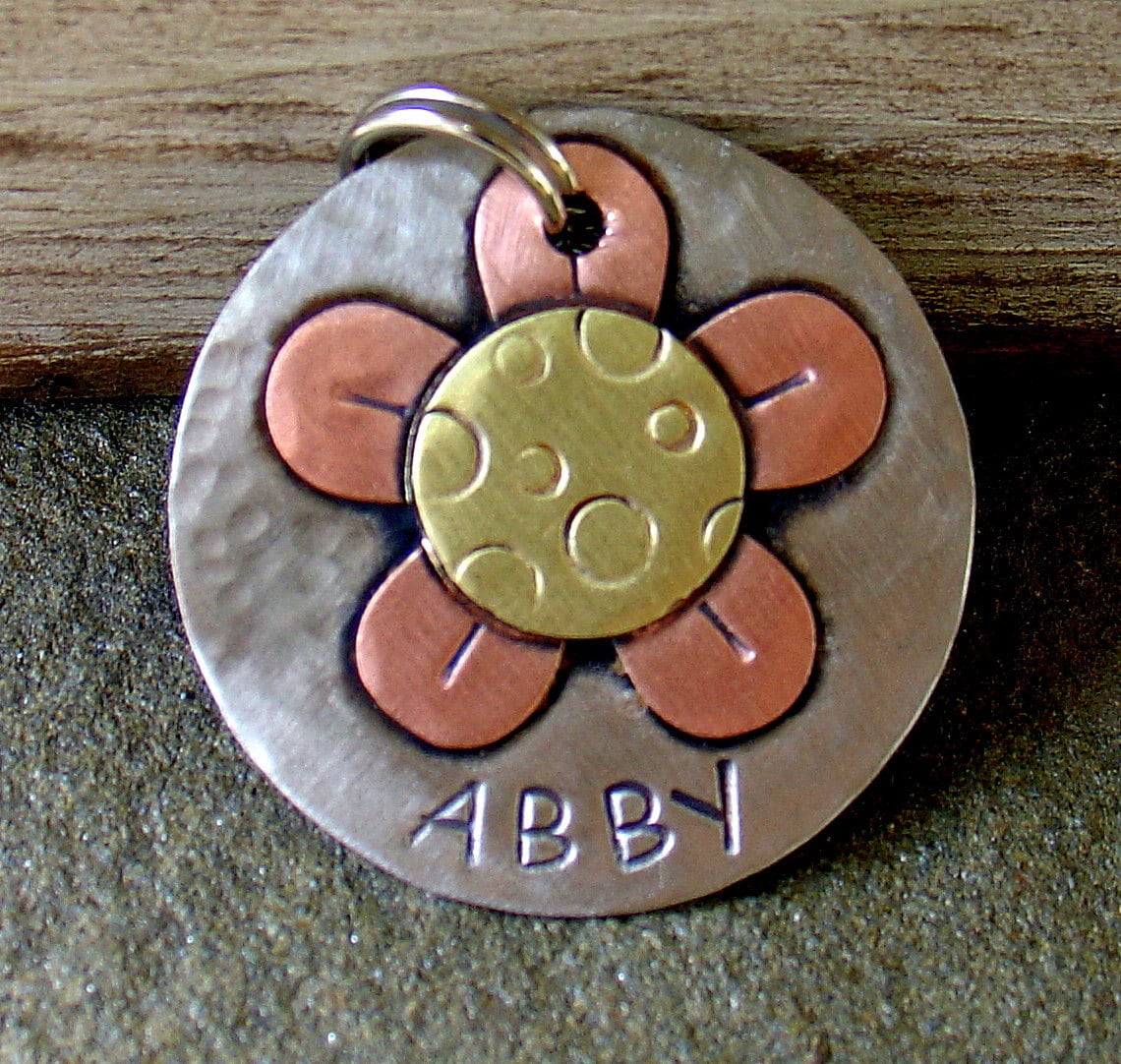 Custom Dog Id Tag- Abby and Petals - Etsy