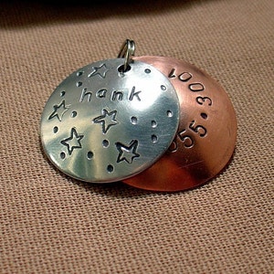 Hank- Mixed Metal Pet Id Tag - Etsy