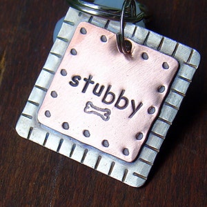 Custom Dog ID Tag- Mixed Metal for Dogs and Cats- Stubby - Etsy
