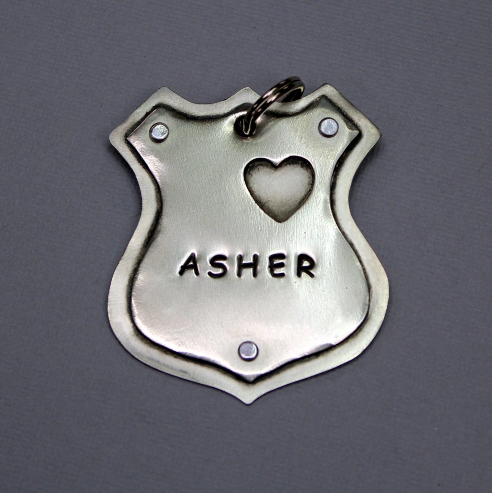 Large Dog ID Tag- Canine Police Badge- Dog ID Tag- Asher - Etsy