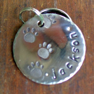 Dog ID Tags-light Weight Making Tracks Round Tag - Etsy