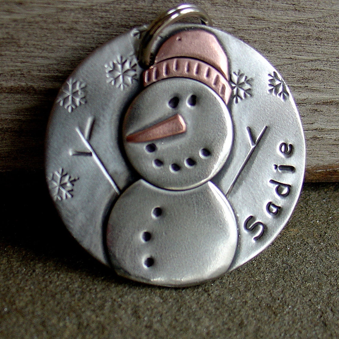 Winter and Christmas Dog ID Tag- Snowman- 3 Sizes - Etsy