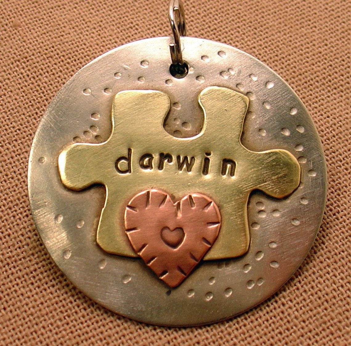 Dog ID Tag- Piece of the Puzzle Pet ID Tag for Dog - Etsy