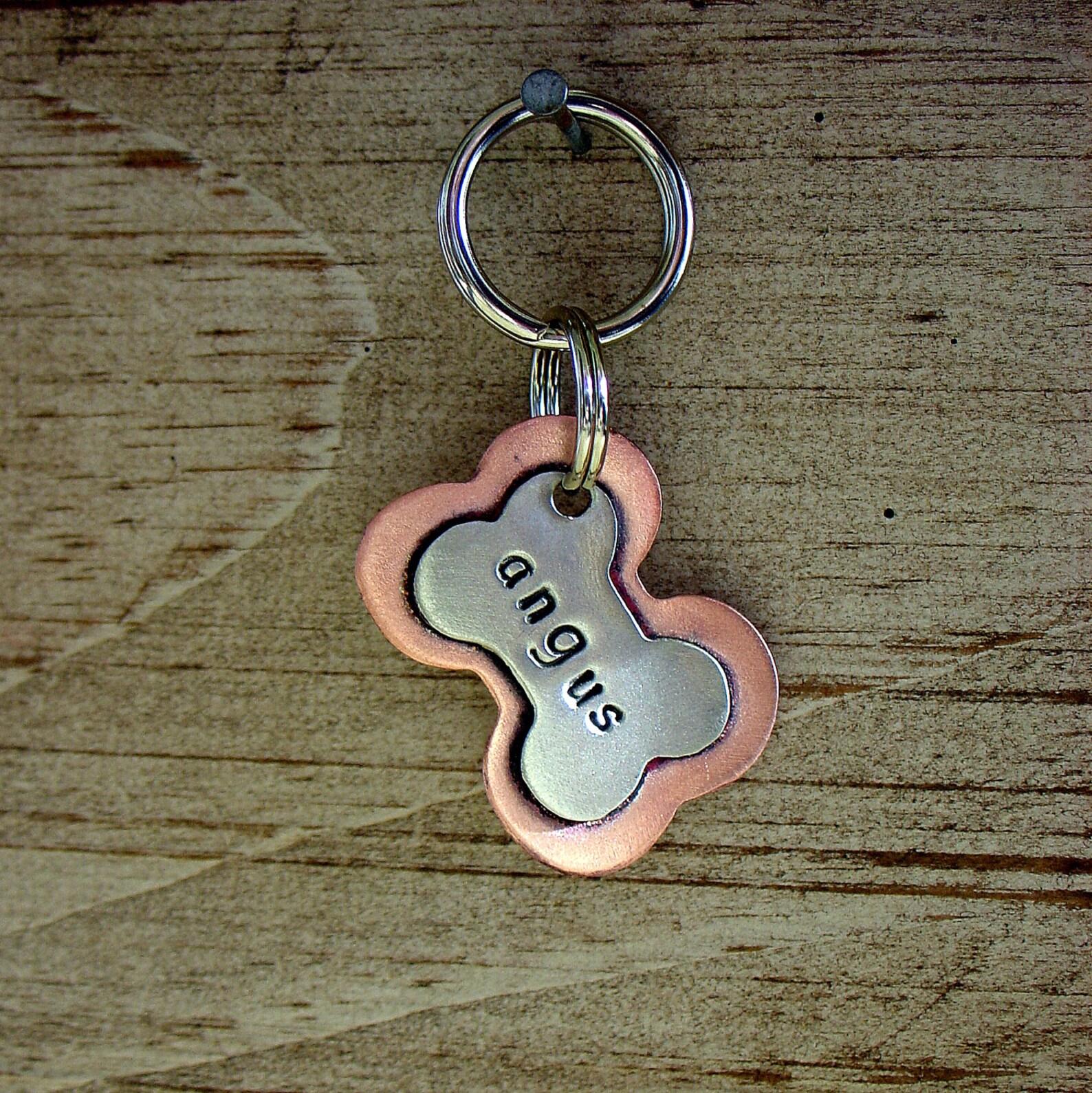Bone Dog Id Tag for Small to Medium Dogs- Pet Id Tag in Copper and ...