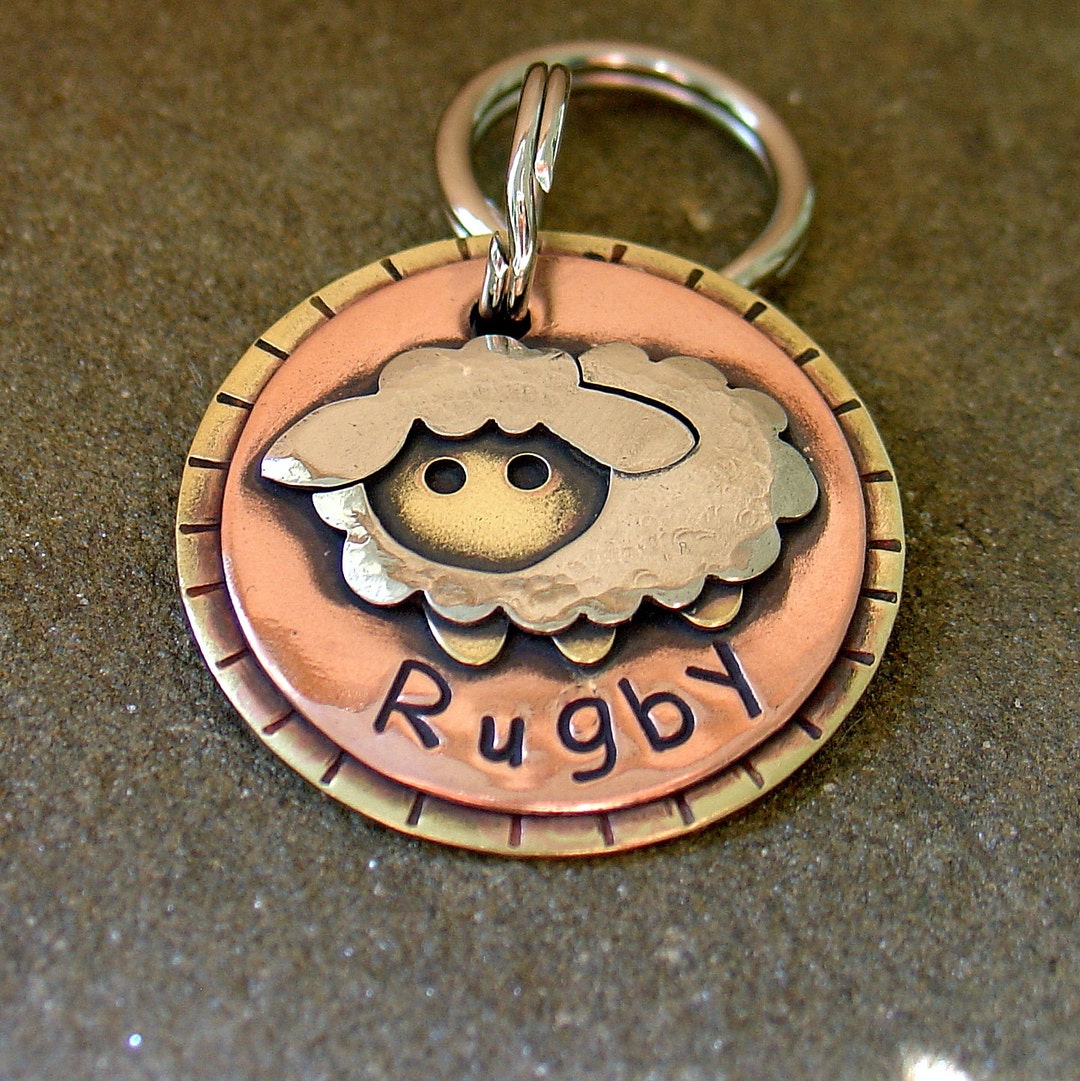 Dog ID Tag- Custom Sheep Dog Tag- Custom Pet Id Tag- Farm Animal Dog ...