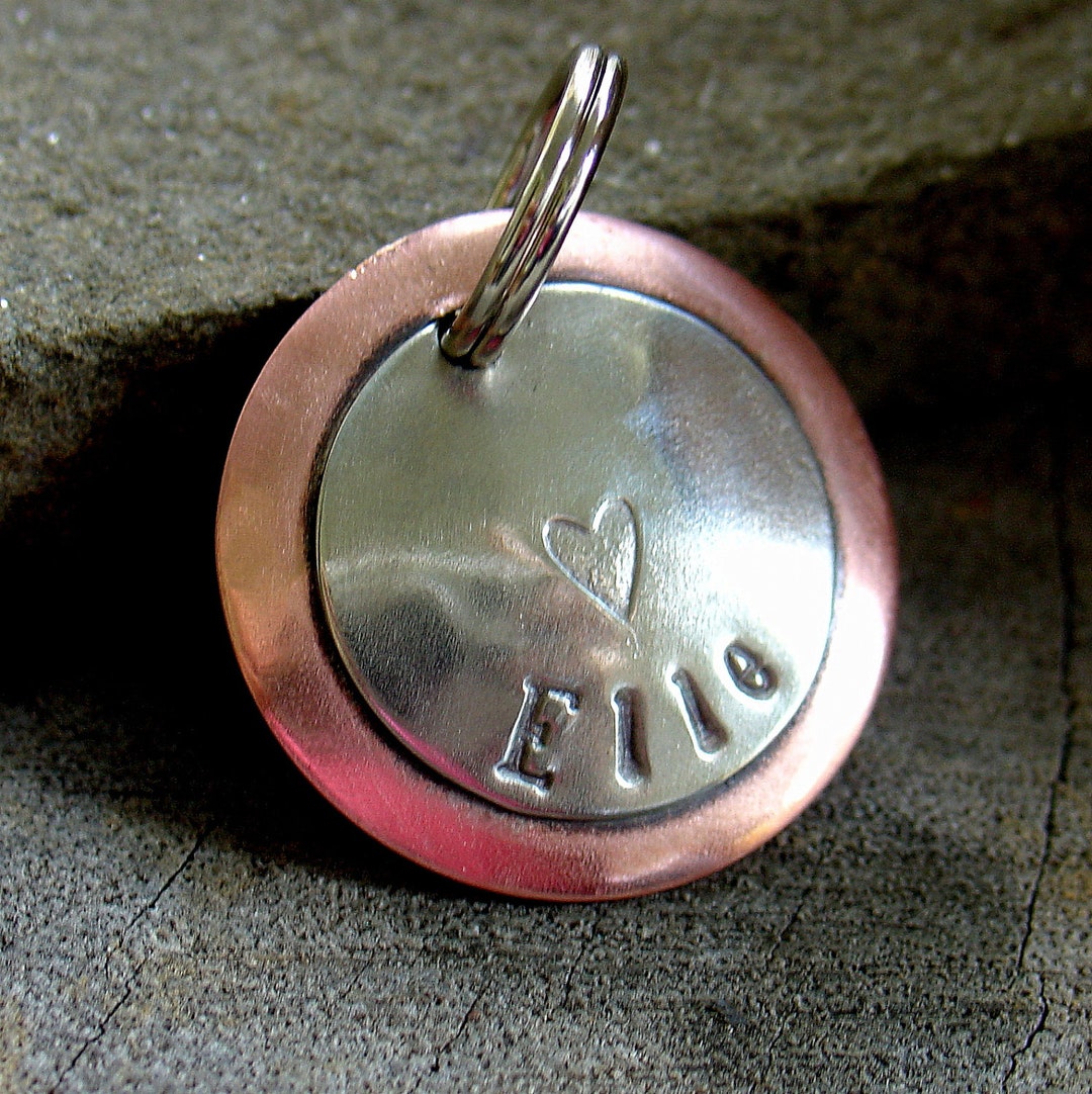Dog ID Tag- Elle- Small Heart Tag for Dogs and Cats - Etsy