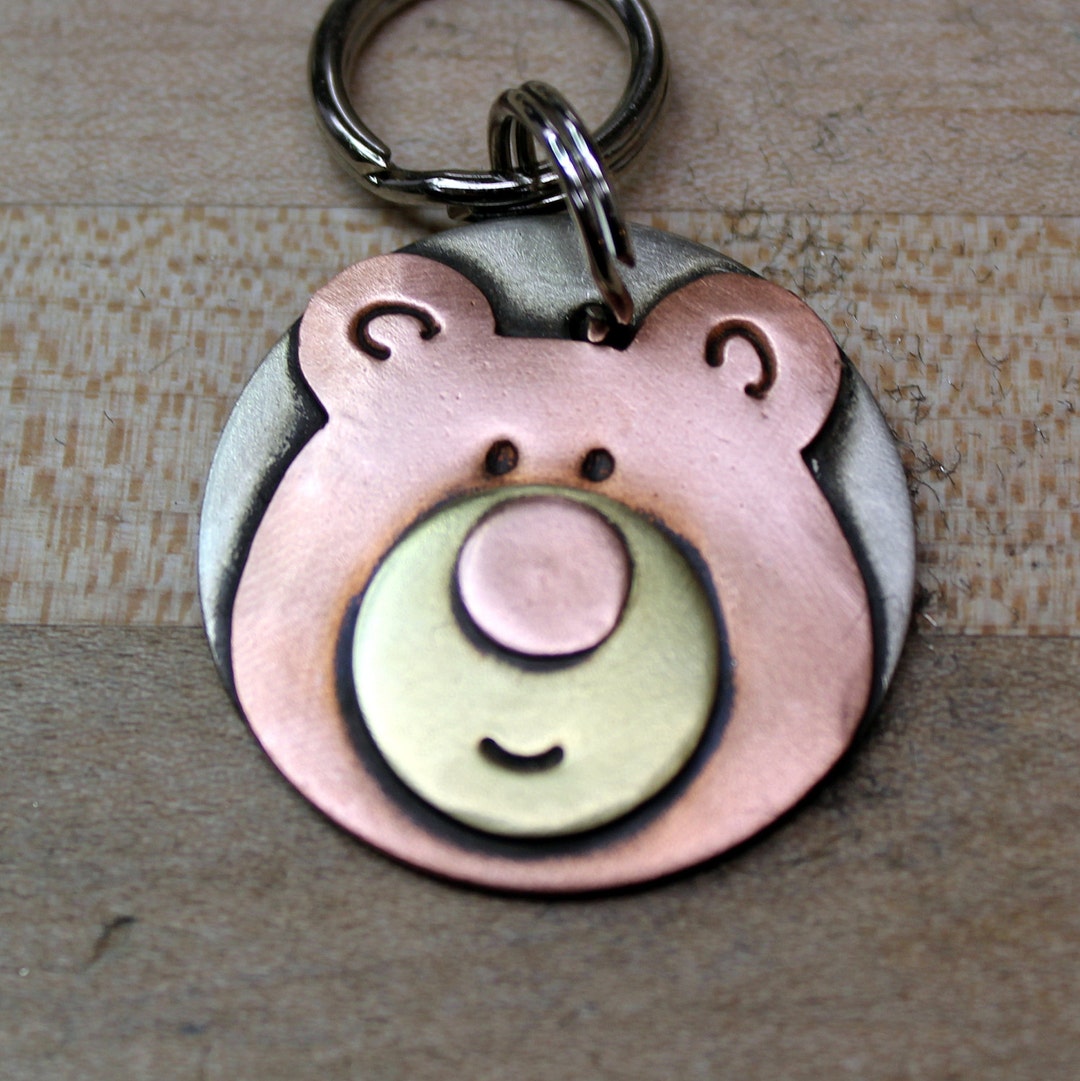 Custom Bear Dog ID Tag, Pet ID Tag, Personalized Bear ID Tag, Dog Tag ...