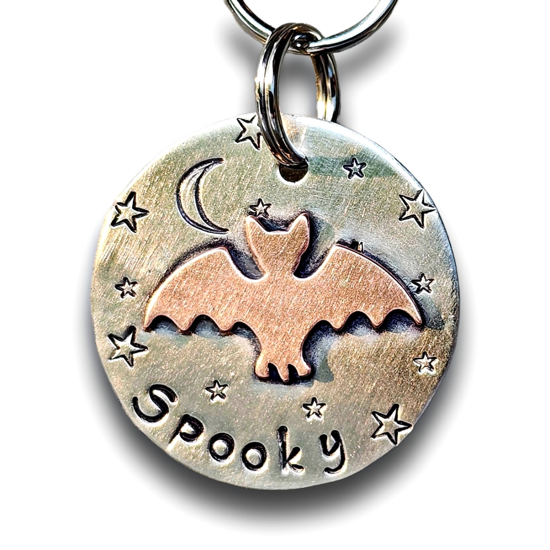 Halloween DOG TAG- Bat Pet ID Tag-pet Tag-dog Id Tag-pet Tag - Spooky ...