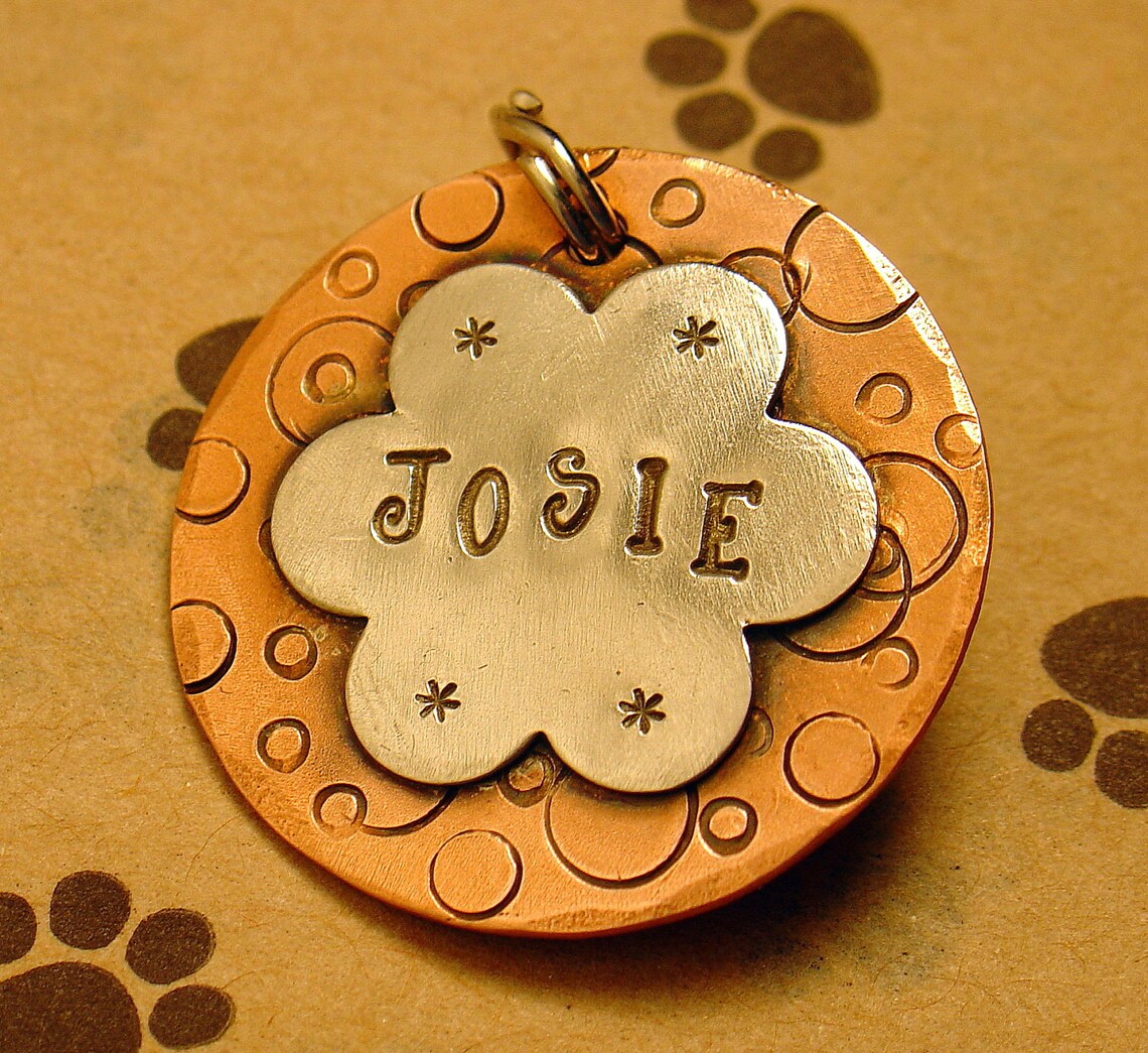 Custom Dog Tag Personalized Mixed Metal Tag for Your Pet the - Etsy