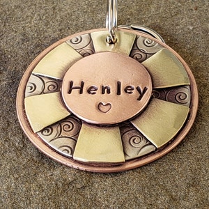 Dog ID Tag- Dog Tag- Pet Name Tag- Sun Dog ID Tag- Lots of Sunshine- XL ...