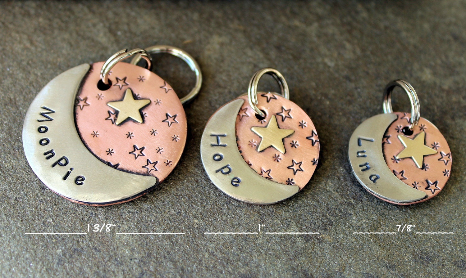 Custom Dog Id Tag Pet Tag With Moon and Start Luna Pet Id - Etsy