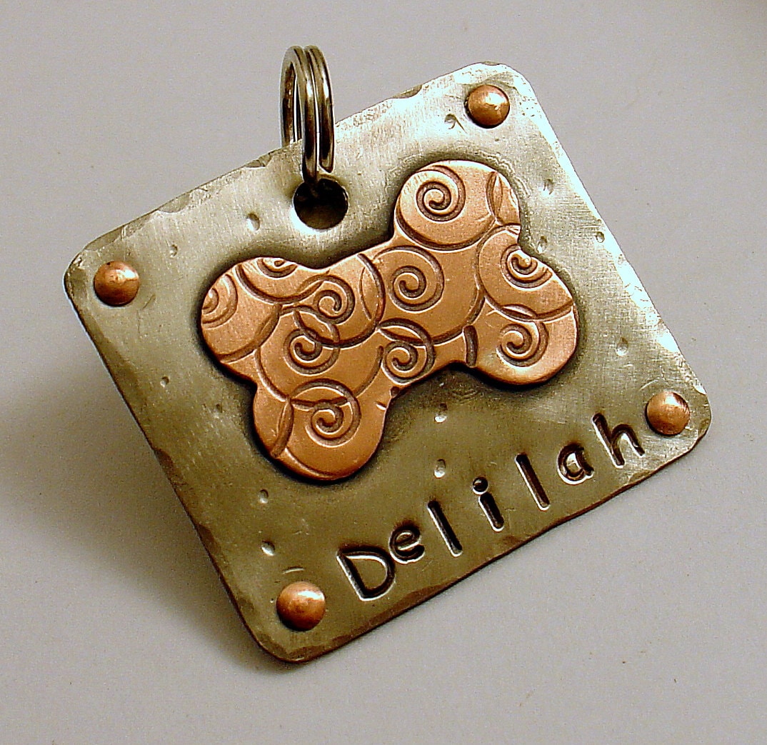 Custom Pet ID Tag Personalized Mixed Metal Tag for Dogs the | Etsy