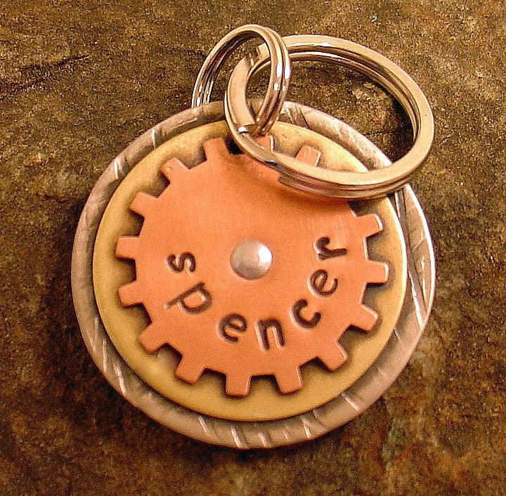 Custom Dog Tag Cog Gear Pet Id for Dogs and Cats | Etsy
