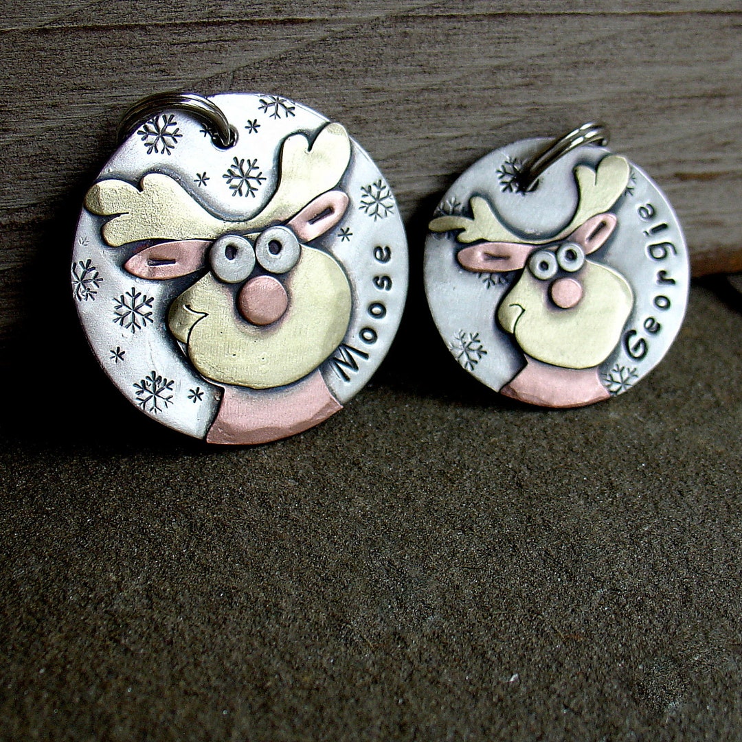 Dog ID Tag-moose or Reindeer- 2 Sizes - Etsy