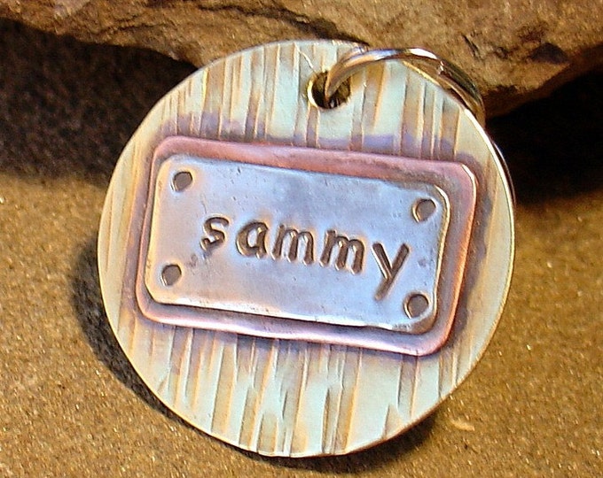 Pet Tag Large Metal Dog Id Tag Large Sammy - Etsy