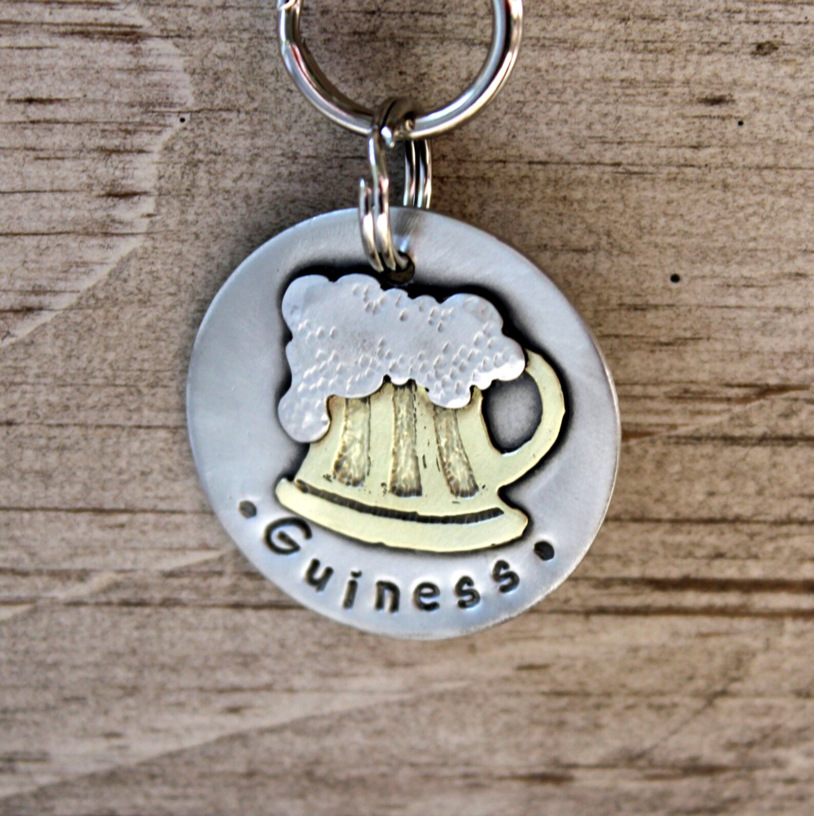 Large Dog ID Tag Metal Pet Tag With Beer Frothy Beer Pet Tag - Etsy