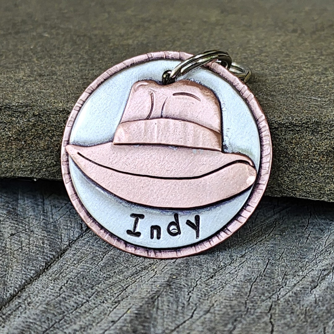 Dog ID Tag- Tag for Dogs- Hat Tag- Fedora Tag- Harrison Ford Hat- Indy ...