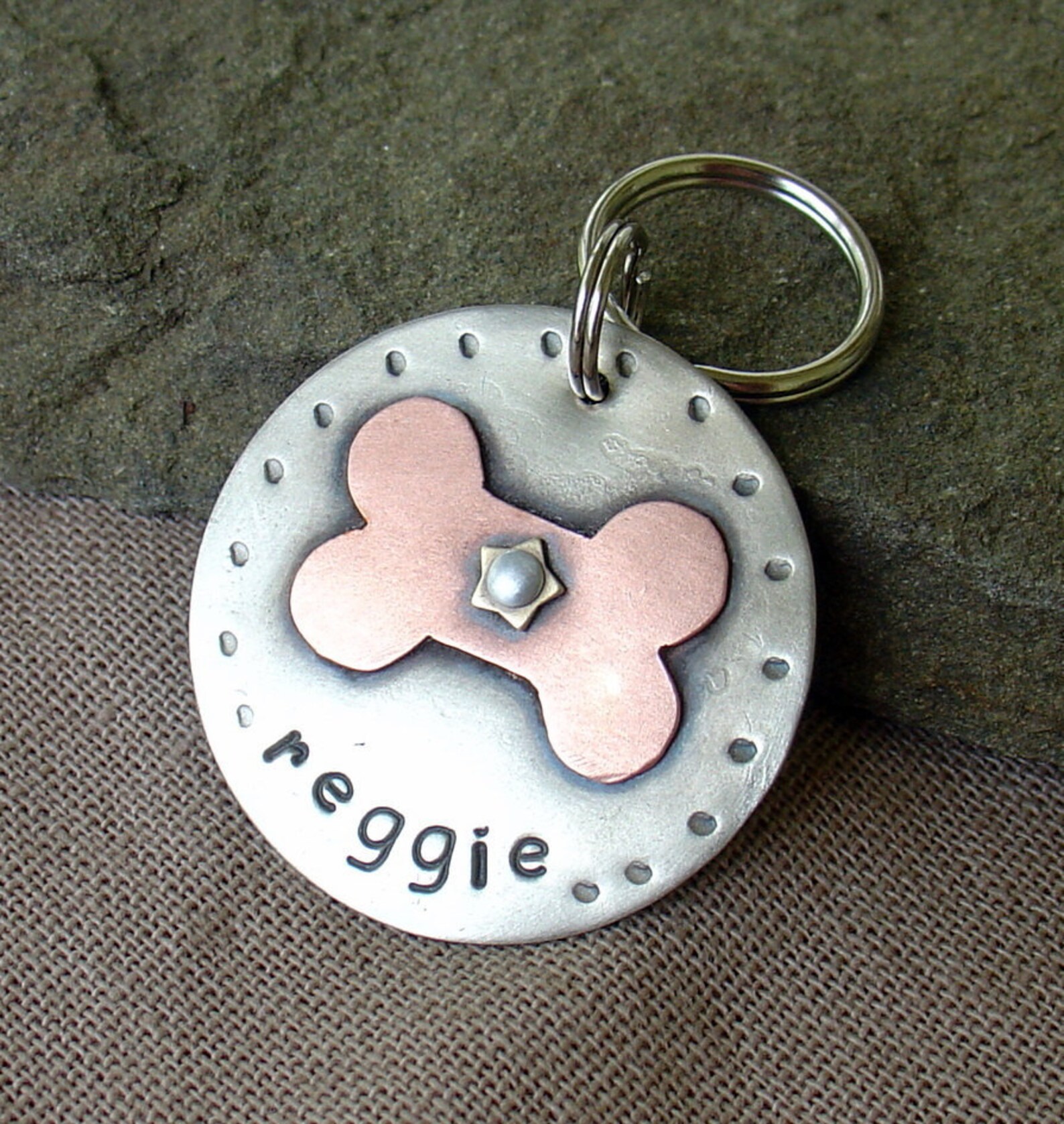 Custom Pet ID Tag- Large Pet Tag for Dogs- Reggie - Etsy