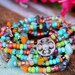 Multi Color Boho Chic Beaded Necklace and Bracelet Wrap, Fun and ...