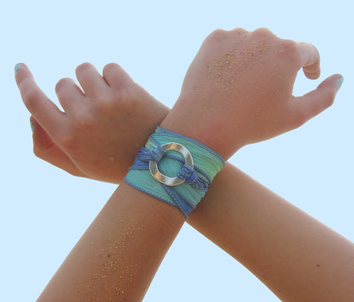 READY TO SHIP Silk Ribbon Wrap Bracelet "spell" - Infinity Circle 18 ...