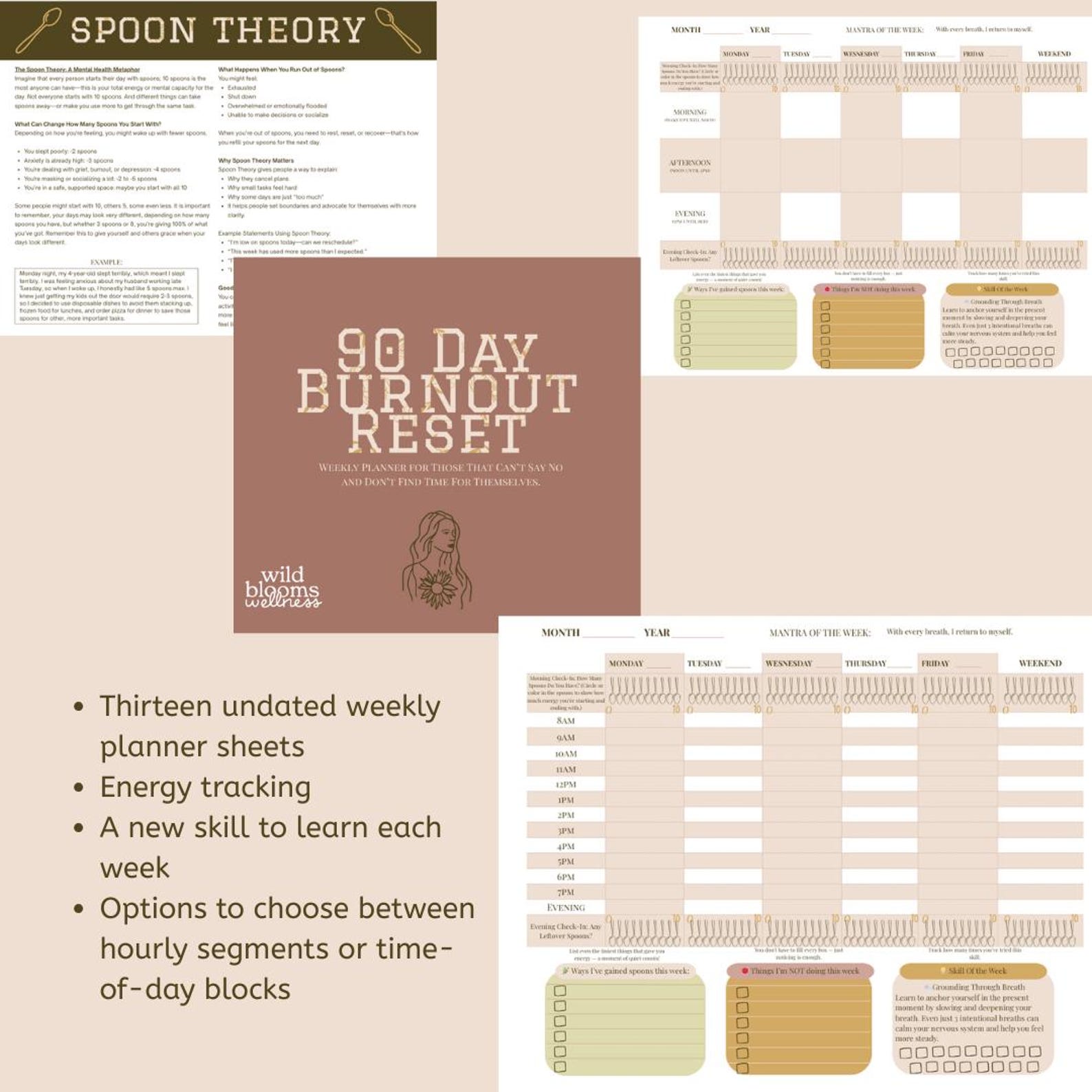90 Day Burn Out Reset Planner - Etsy