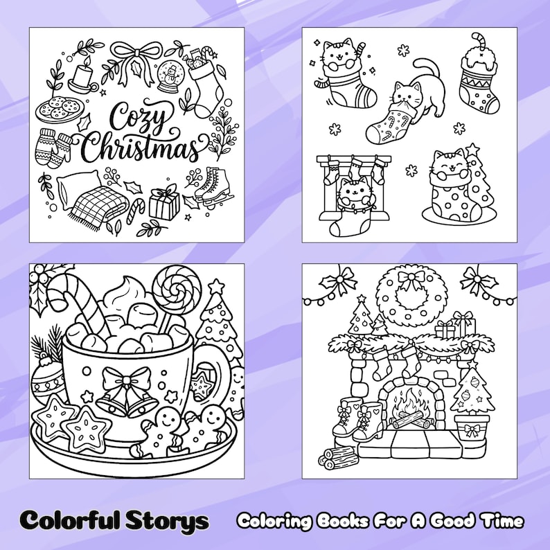 Cozy Christmas Coloring Book: 20 Festive Winter Scenes (PDF & PNG) - Etsy