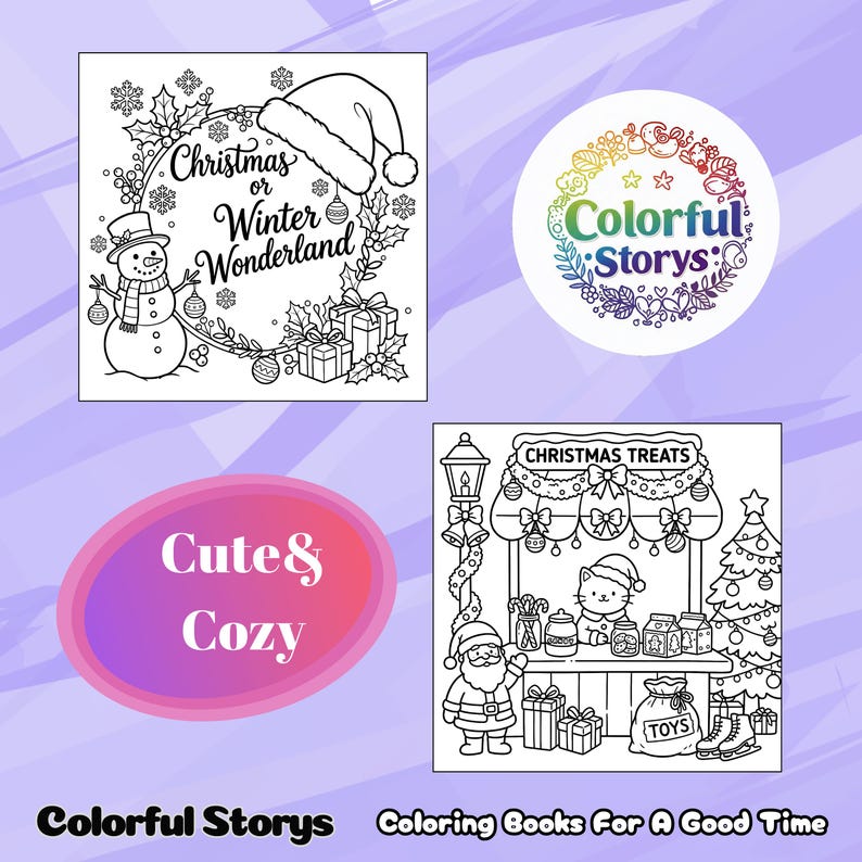 Cozy Christmas Coloring Book: 20 Festive Winter Scenes (PDF & PNG) - Etsy