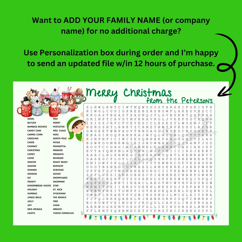 Christmas Word Search Poster: Giant Party Game (digital Download) - Etsy