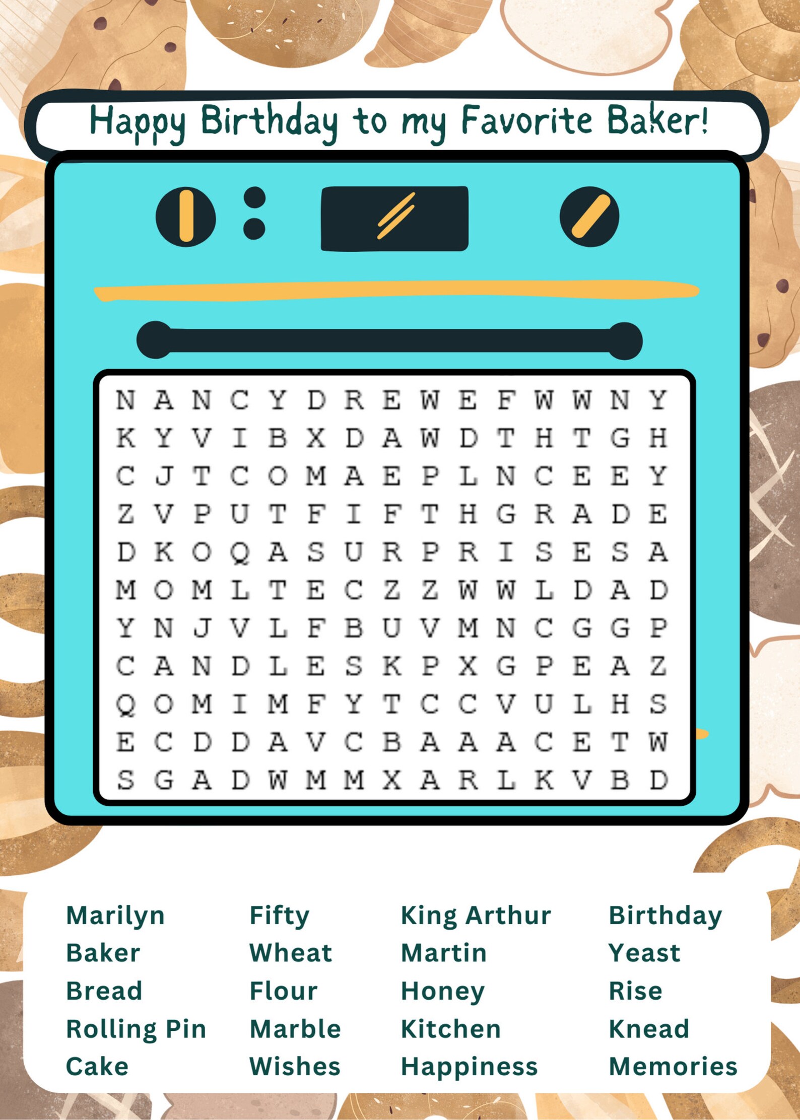 Personalized Word Search Card - Custom Celebration Greeting (5x7) - Etsy