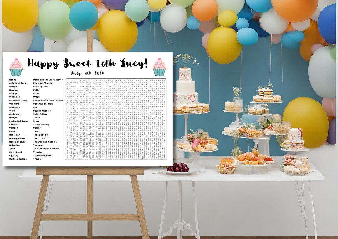 Custom Word Search Poster for Any Event 24x36in. Wedding Retirement ...