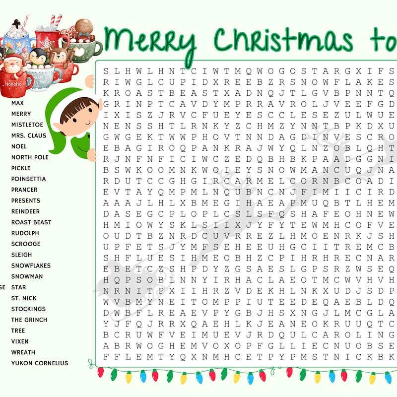 Giant Word Search Poster - Etsy