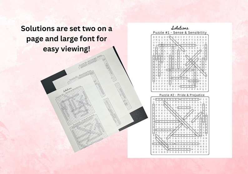 Jane Austen Word Search | 6 Puzzles of Austen’s Novels. Book Club, Lit ...