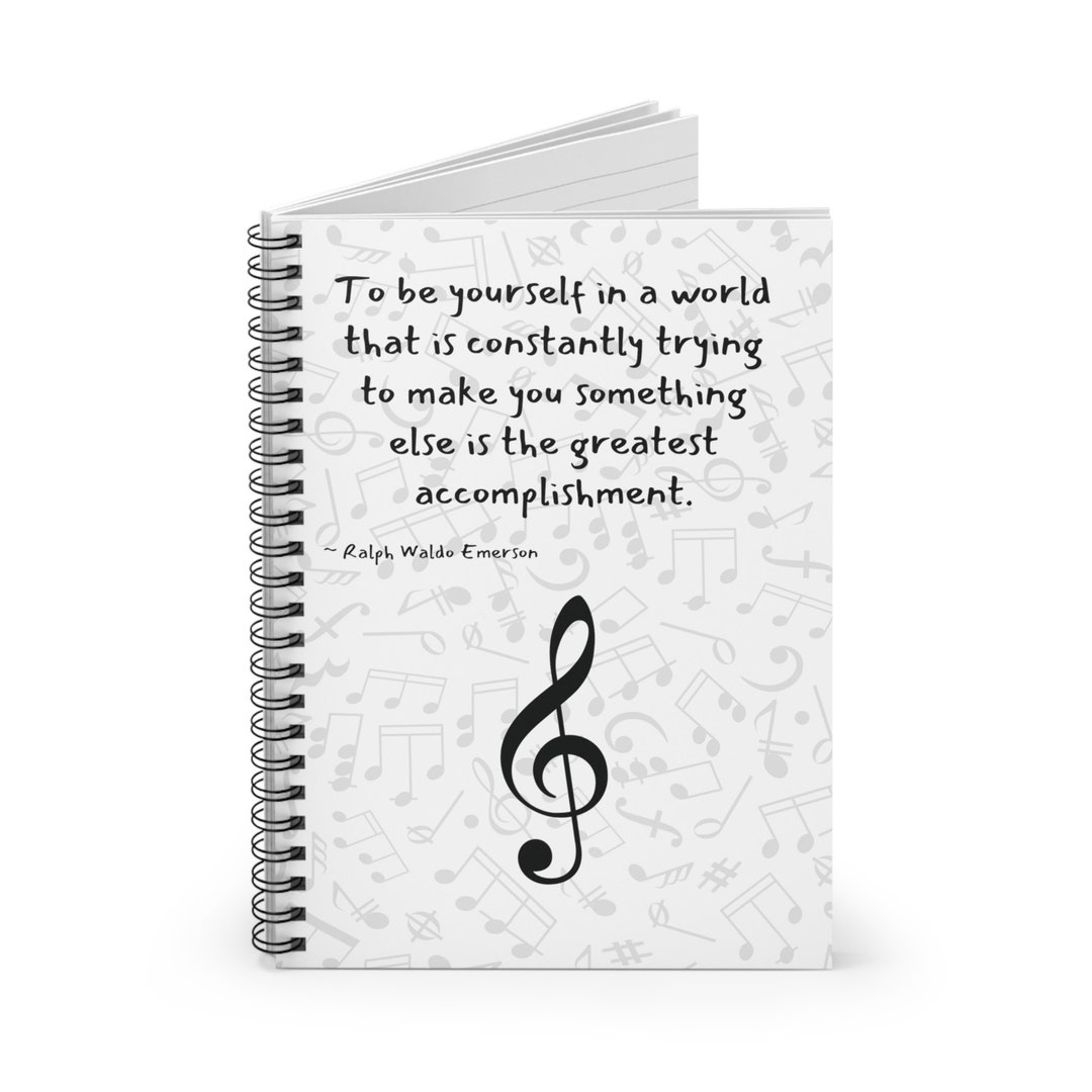 Treble Clef Spiral Notebook Ruled Line 6 X 8 to Be Yourself in a World ...