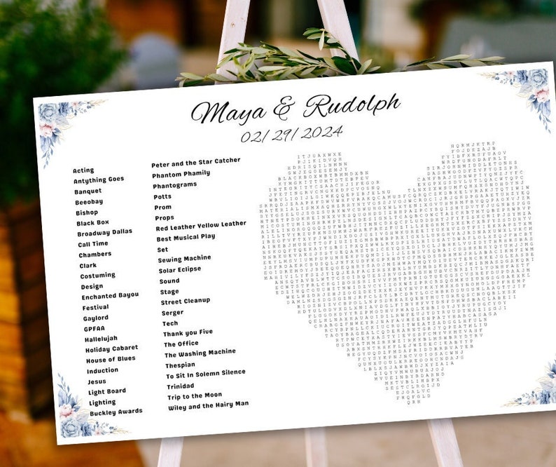 Custom Word Search Poster for Any Event 24x36in. Wedding Retirement ...